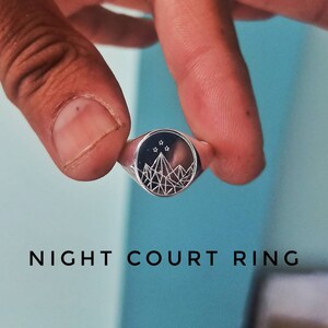 ACOTAR Velaris Night Court Signet Ring, Starry Mountains Night Court ...