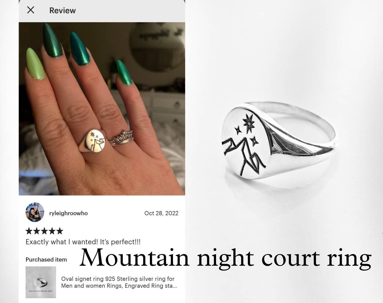 ACOTAR Night Court Signet Ring Starry Mountains Night Court - Etsy ...