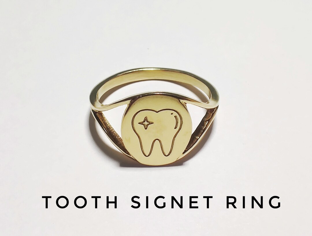Tooth Signet Ring , Teeth Rings, Oval Shape Silver Jewelry, Tooth ...