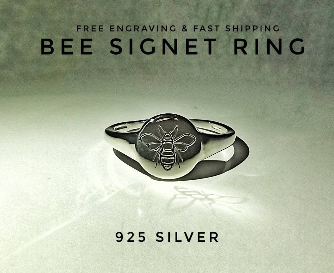 Bee Ring Honey Bee Ring Personalized - Etsy