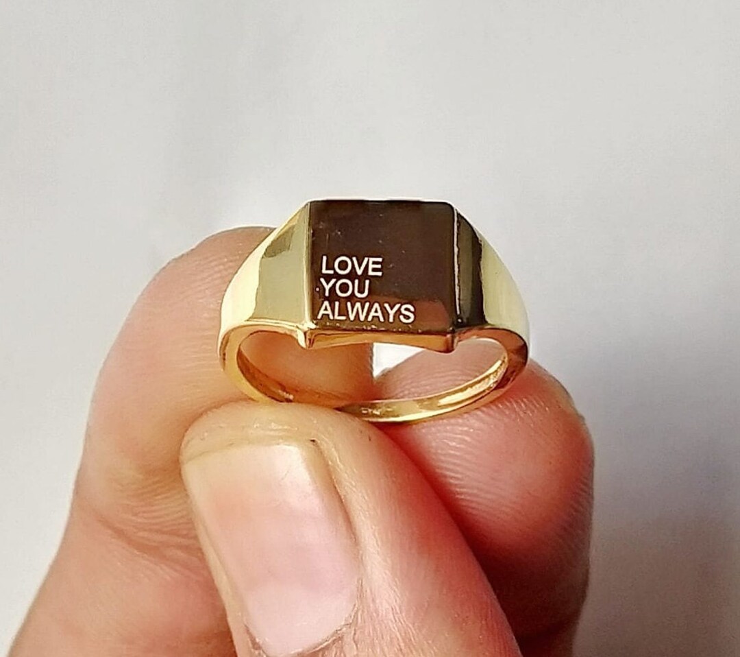 925 Sterling Silver Square Signet Rings, Rectangle Silver Signet ...