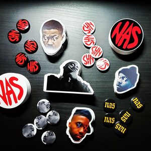 NAS Nasty Nas Logo Button Black. - Etsy
