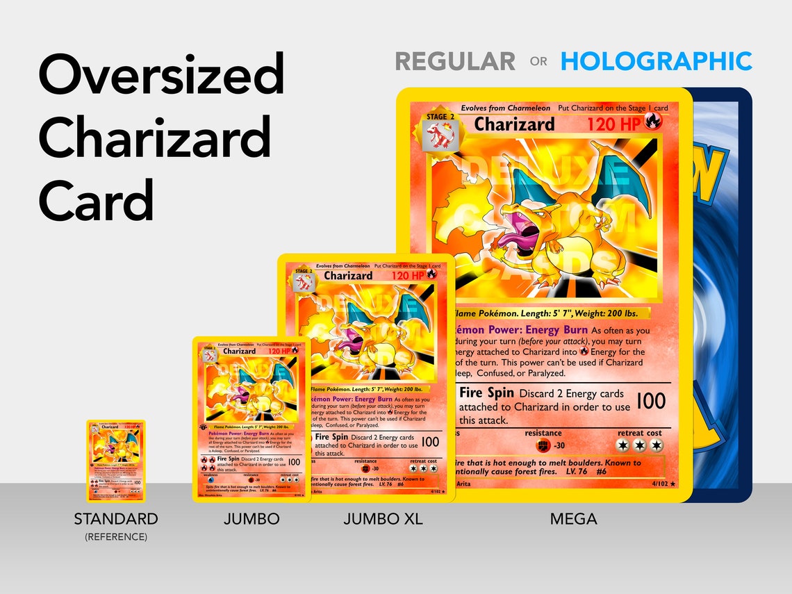 Oversized Charizard Card 1st Edition Base Set | Etsy