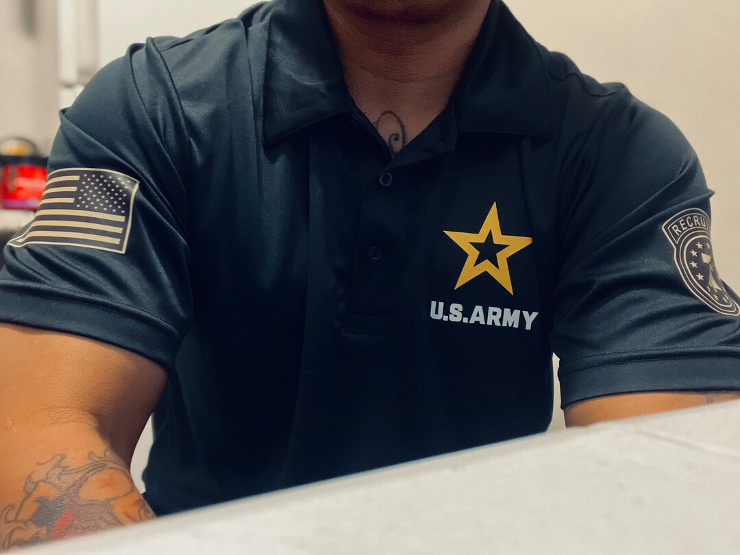 USAREC Custom Performance POLO W/ Flag - Etsy