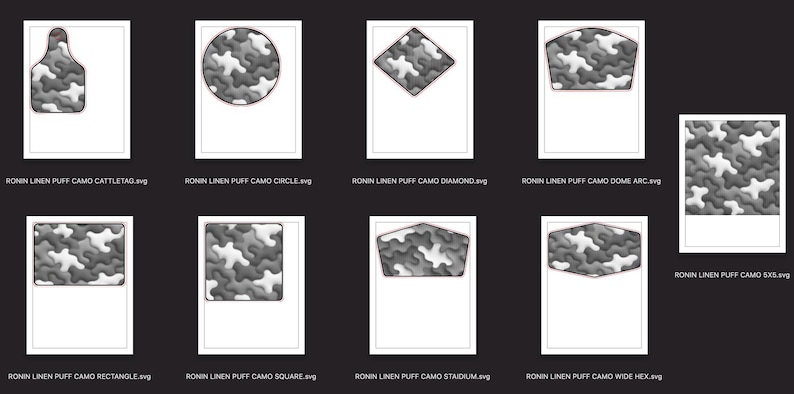RONIN LINEN Cow Pattern – 8 Shapes W/ 5x5 Template - Digital File - Etsy