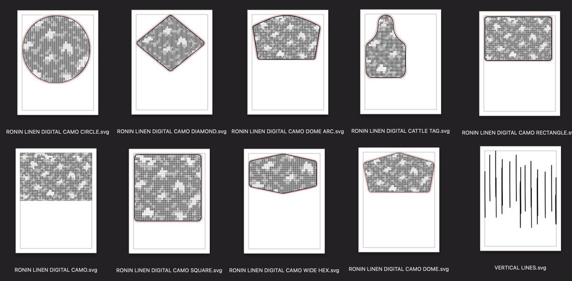 8 Ronin Linen Digital Camo – Engraving Digital File (8 Shapes and ...