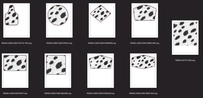 RONIN LINEN Cow Pattern – 8 Shapes W/ 5x5 Template - Digital File - Etsy
