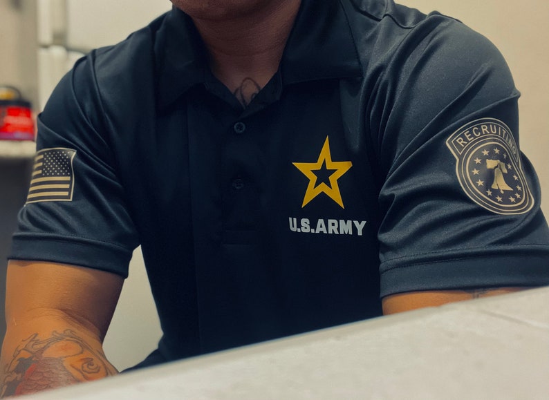 USAREC Custom Performance POLO W/ Flag - Etsy Australia
