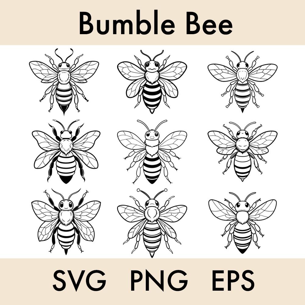 Bee Path Bundle SVG, Bee Svg, Bee Bundle Svg, Buzzing Bumble Bee SVG ...