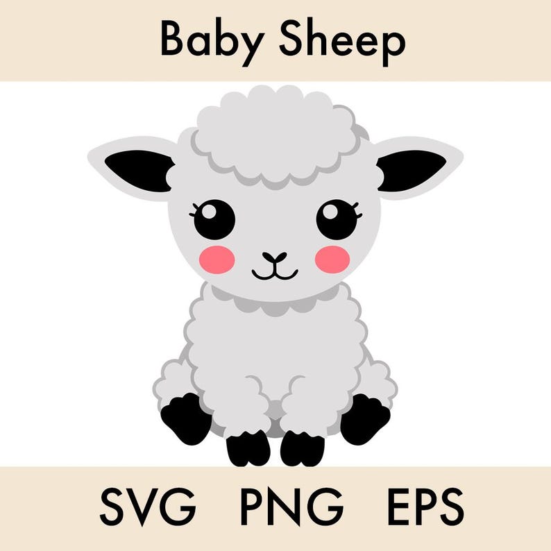 Cute Baby Sheep Svg, Lamb Svg, Sheep Clipart, Sheep Baby Shower, Farm ...