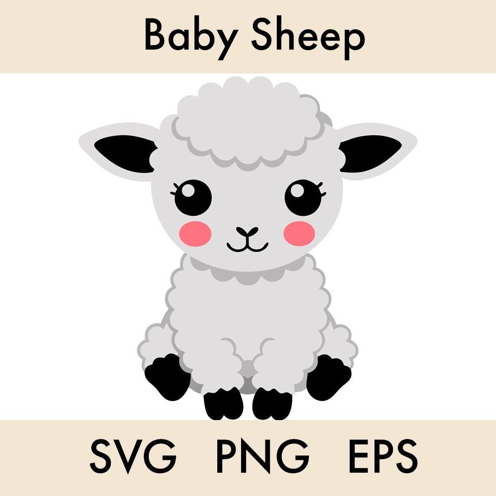 Cute Baby Sheep Svg, Lamb Svg, Sheep Clipart, Sheep Baby Shower, Farm ...