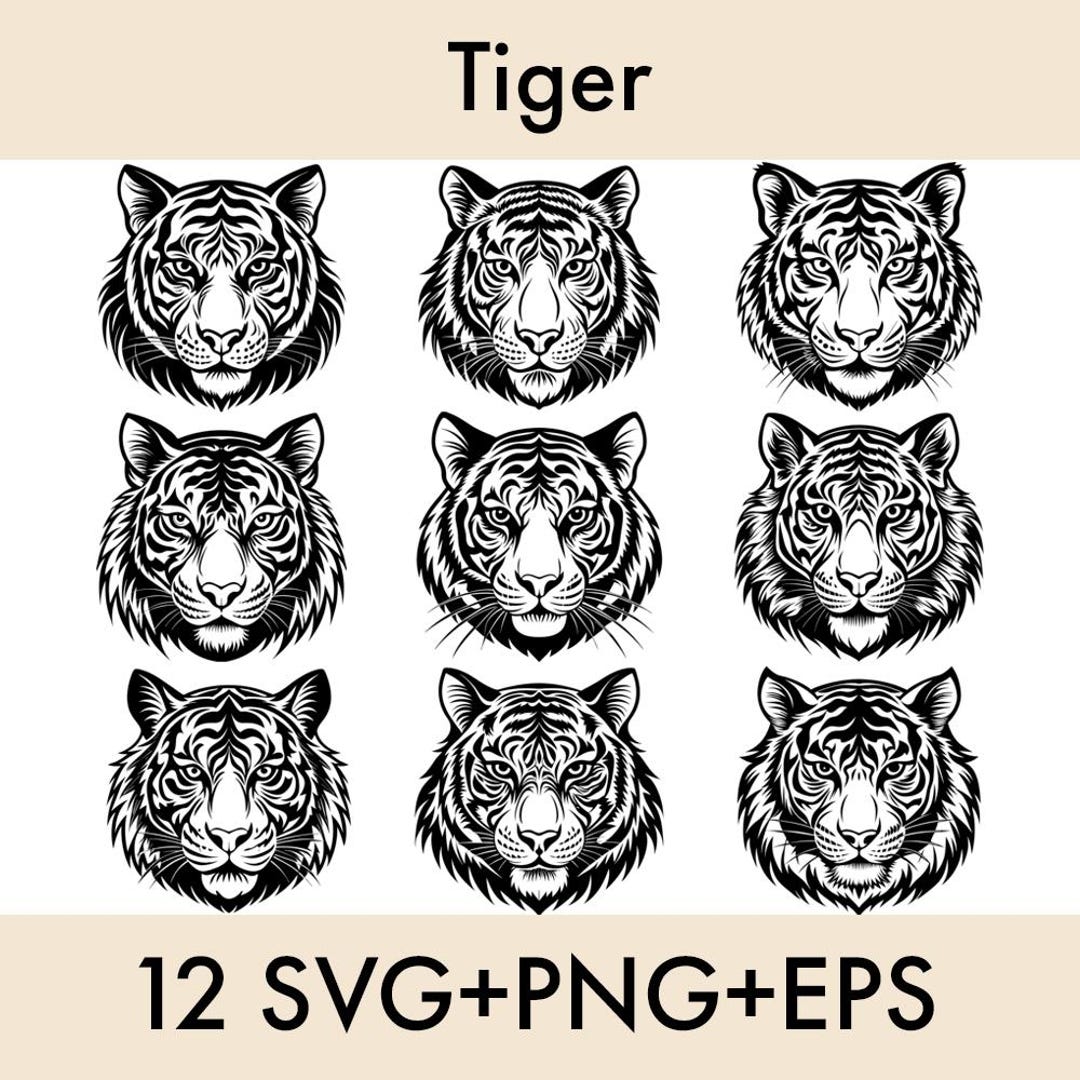 Tiger SVG, Tiger SVG Bundle, Tiger Clipart, Tiger Png, Tiger Head SVG ...