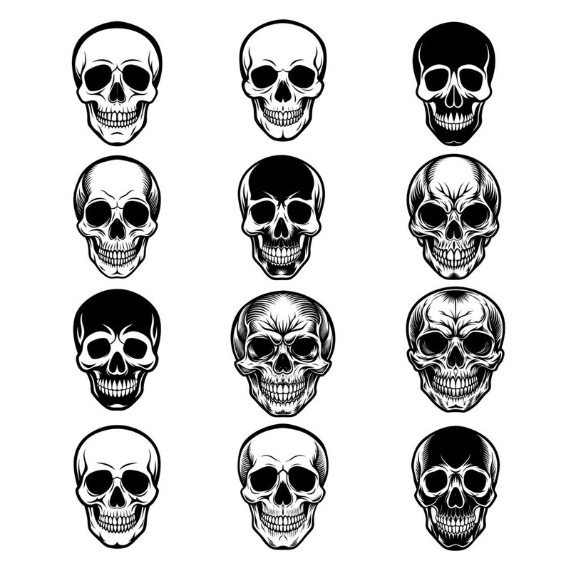 Skull SVG Bundle, Skull Clipart, Skull Cut File for Cricut , Skull Png ...