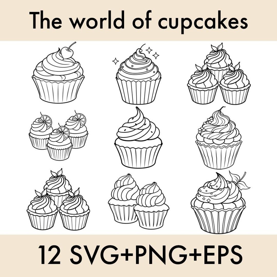 Cupcake SVG, Cake Cut File, Cupcake Bundle Svg, Sweets Svg, Cupcake ...
