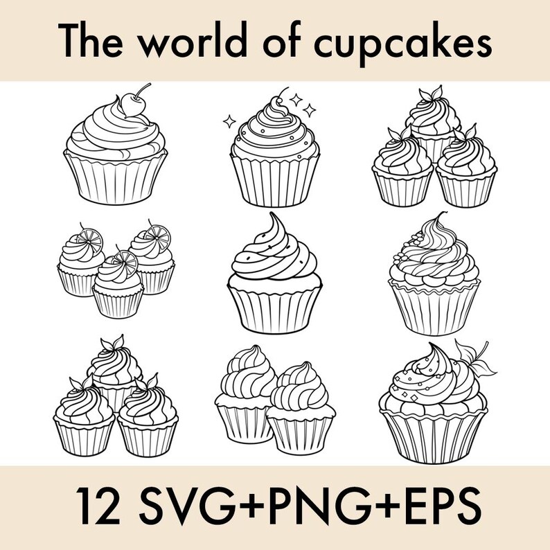 Cupcake SVG, Cake Cut File, Cupcake Bundle Svg, Sweets Svg, Cupcake ...
