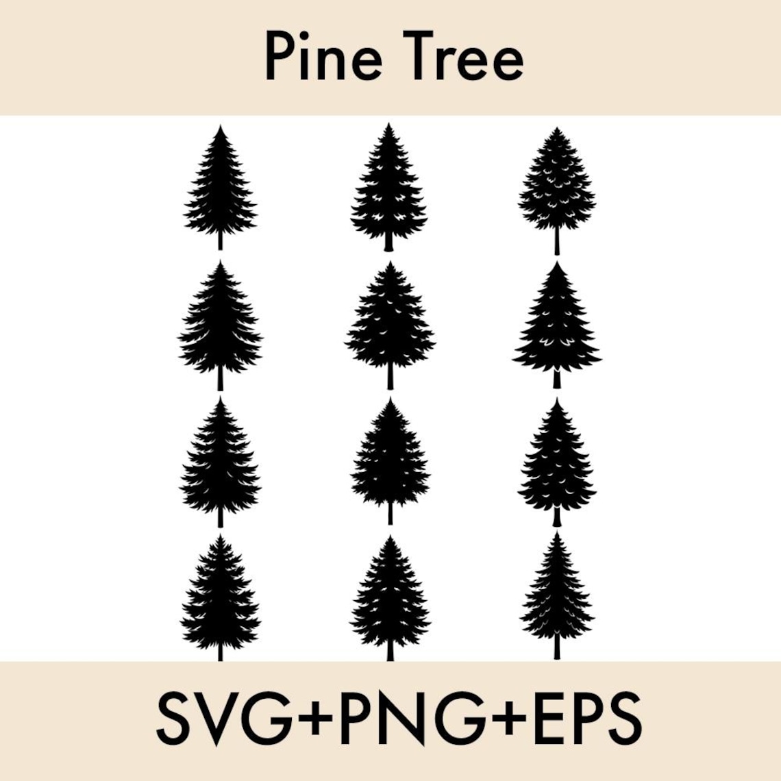 Forest Svg Bundle, Pine Trees Svg, Pine Forest Svg, Tree Svg, Tree ...