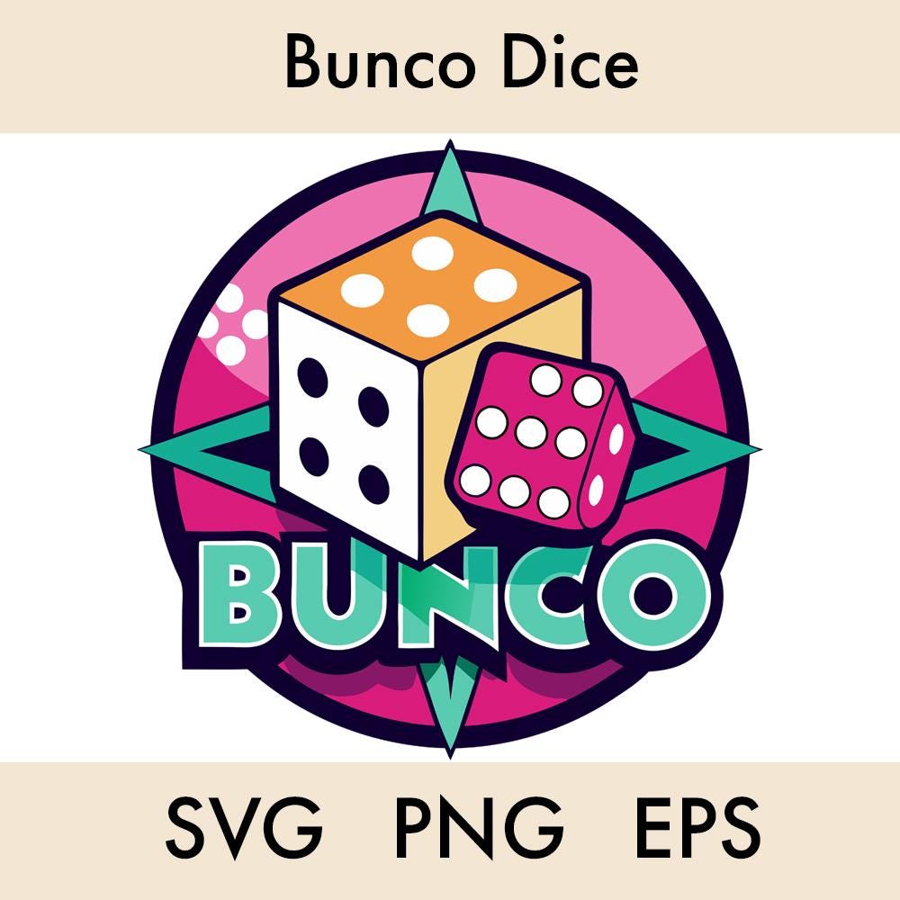 Dice Svg File, Bunco Svg, Bunco Monogram, Piece Love Bunco Svg, Casino ...