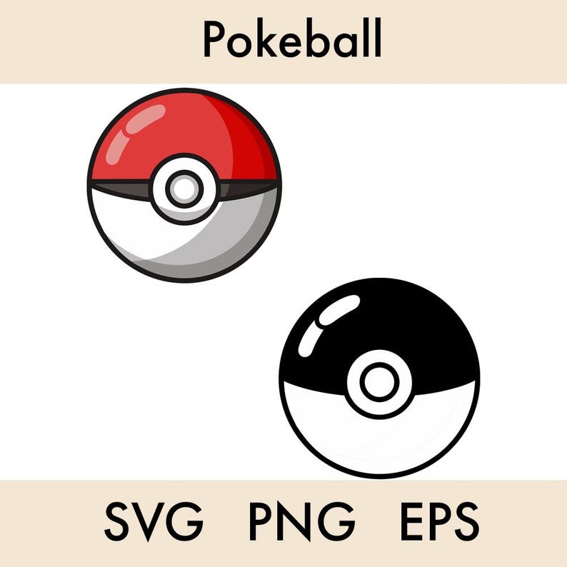 Pokemon Pokeball Cut File (svg, Png, Pdf, Ai) - Etsy