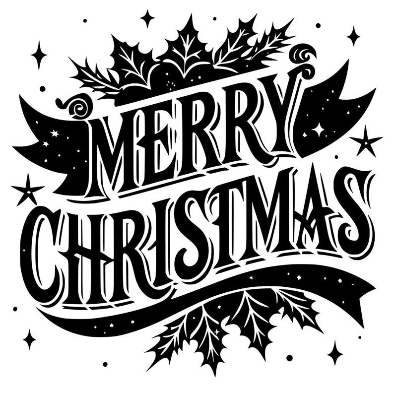 Merry Christmas Text Svg Bundle, Merry Christmas Svg, Christmas Svg ...