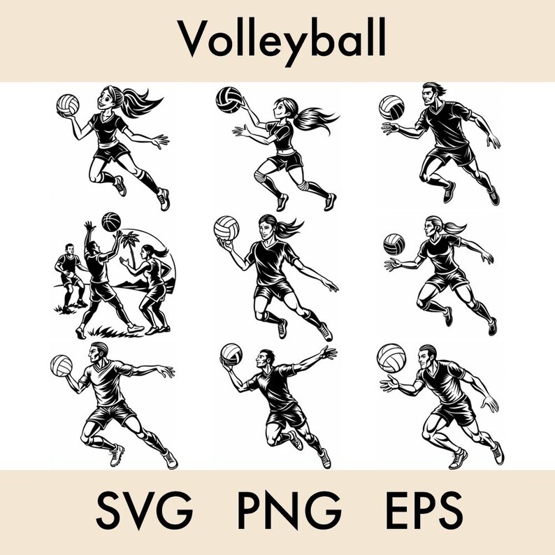 Volleyball Bundle Template, Volleyball Svg Png, Team Template ...