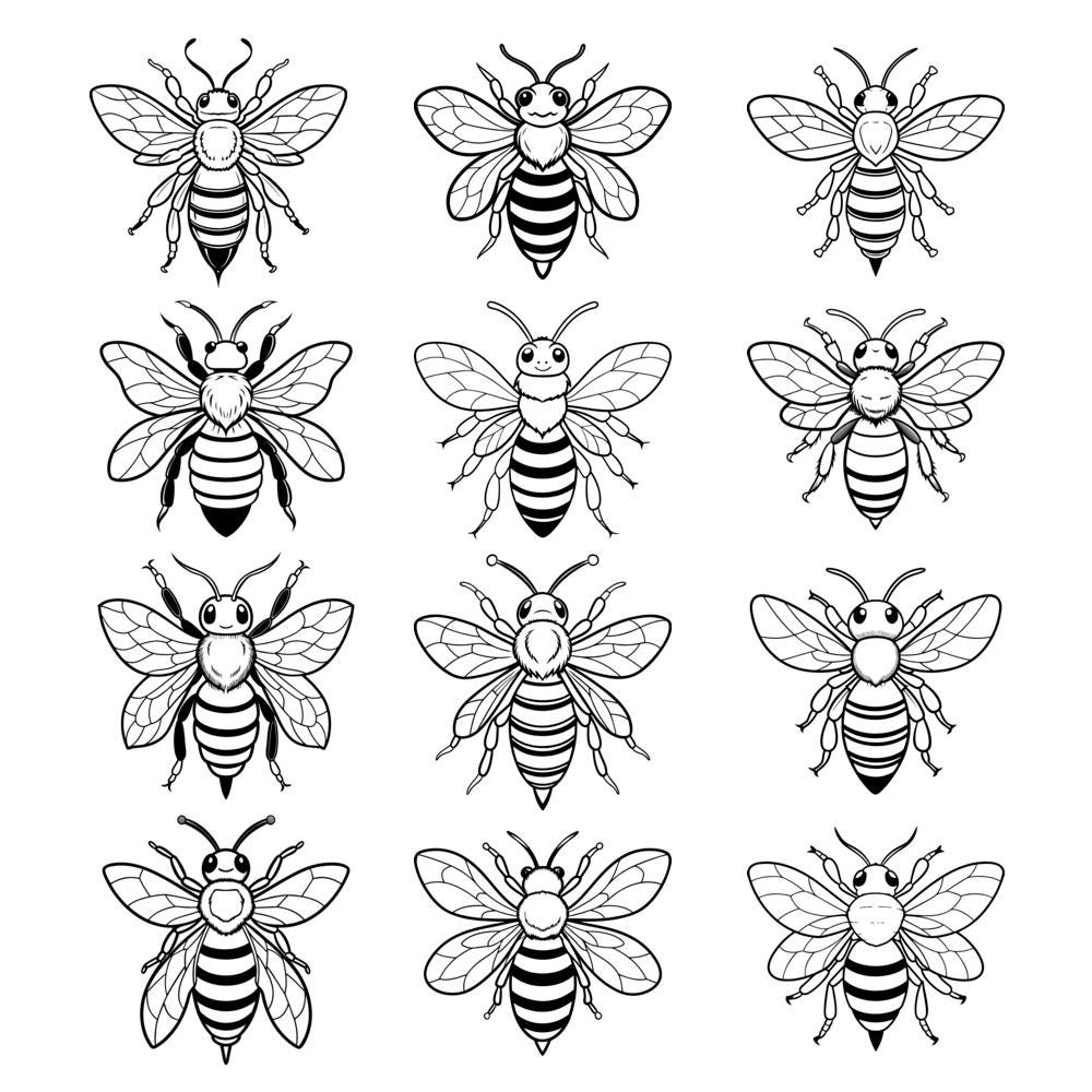 Bee Path Bundle SVG, Bee Svg, Bee Bundle Svg, Buzzing Bumble Bee SVG ...