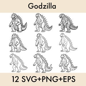 12 Godzilla Svg Bundle, Godzilla Svg, Godzilla Silhouette, Godzilla ...