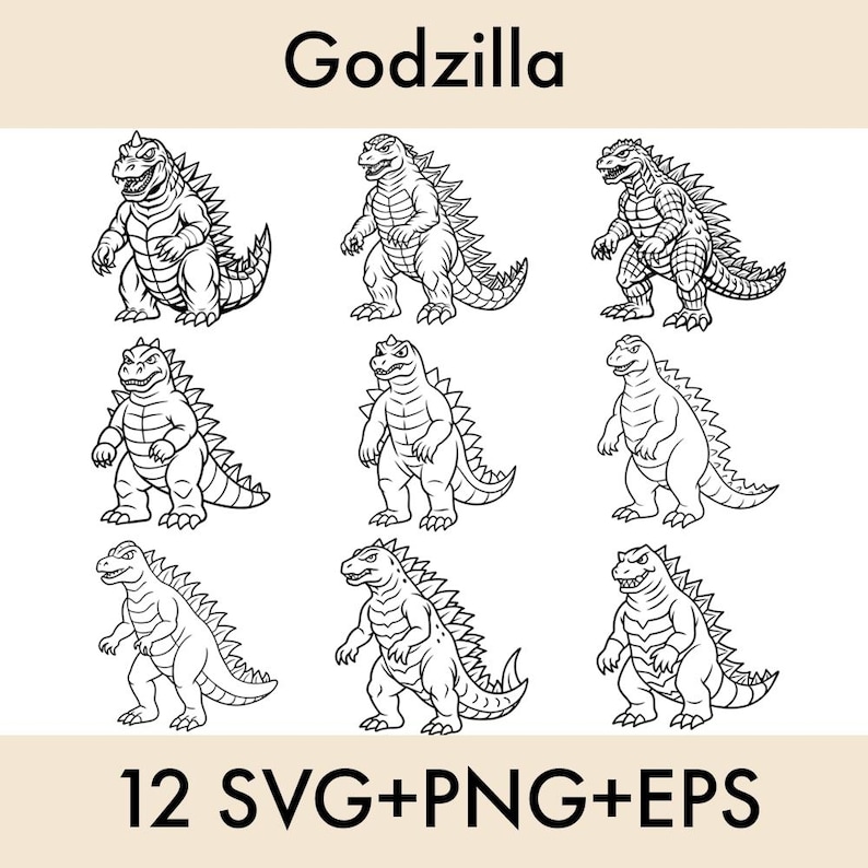 12 Godzilla Svg Bundle, Godzilla Svg, Godzilla Silhouette, Godzilla ...
