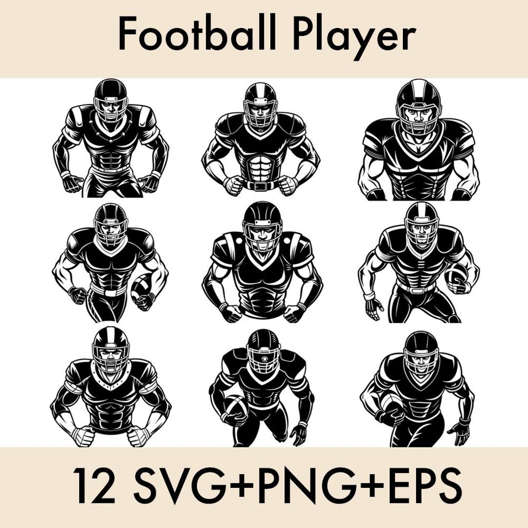 Football Player Svg Png, Custom Football Png, Football Designs ...