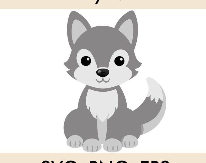 Wolf Monogram SVG, Cute Clipart, Nursery Animal PNG (digital Download ...
