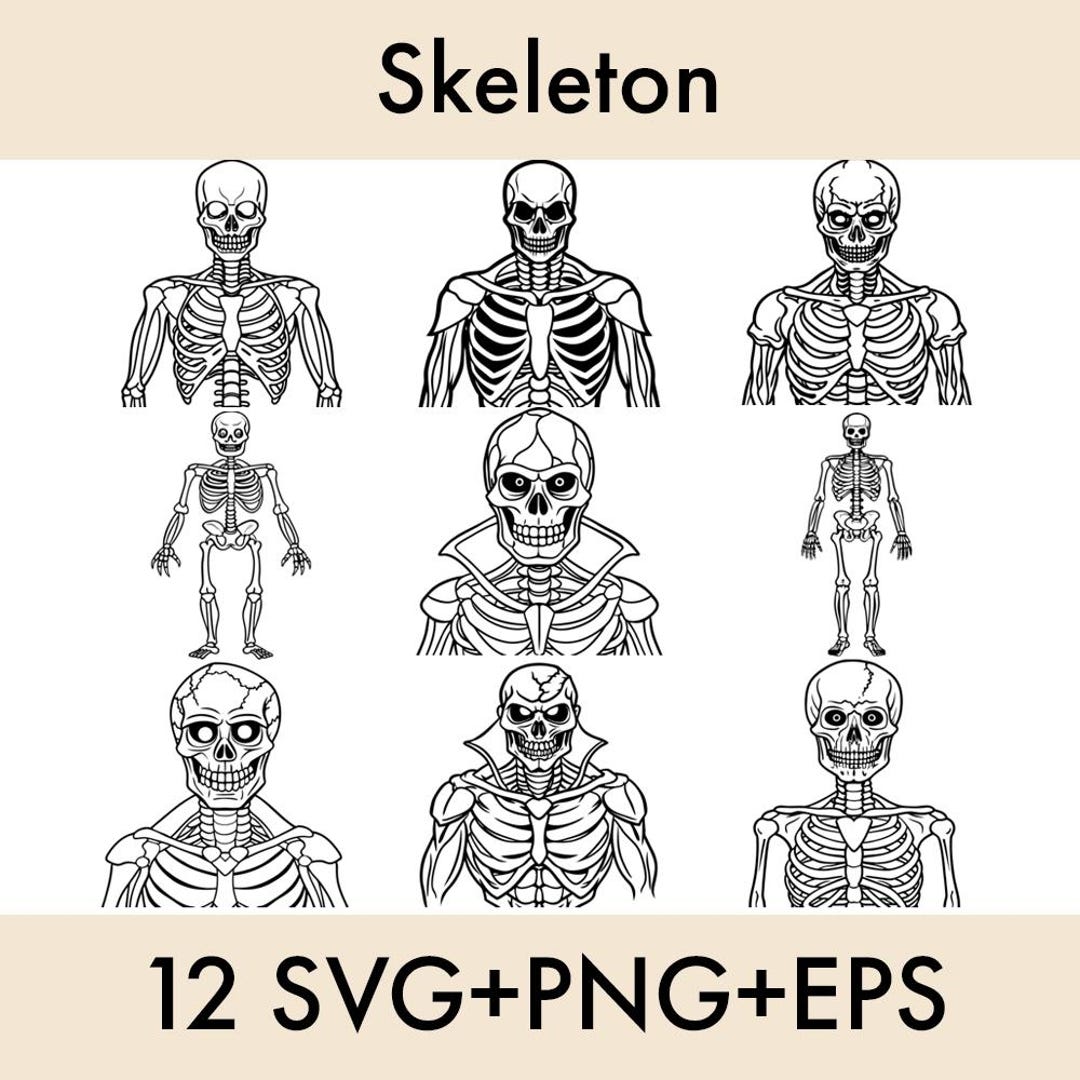 SKELETON SVG, Skeleton Svg Bundle, Skeleton Clipart, Skeleton Cut Files ...