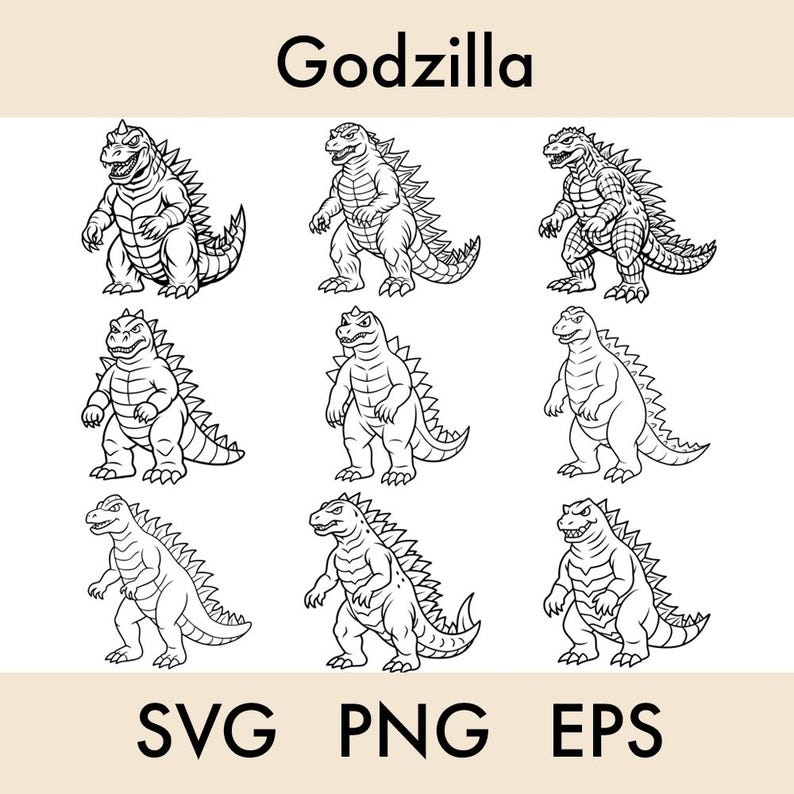 12 Godzilla Svg Bundle, Godzilla Svg, Godzilla Silhouette, Godzilla ...
