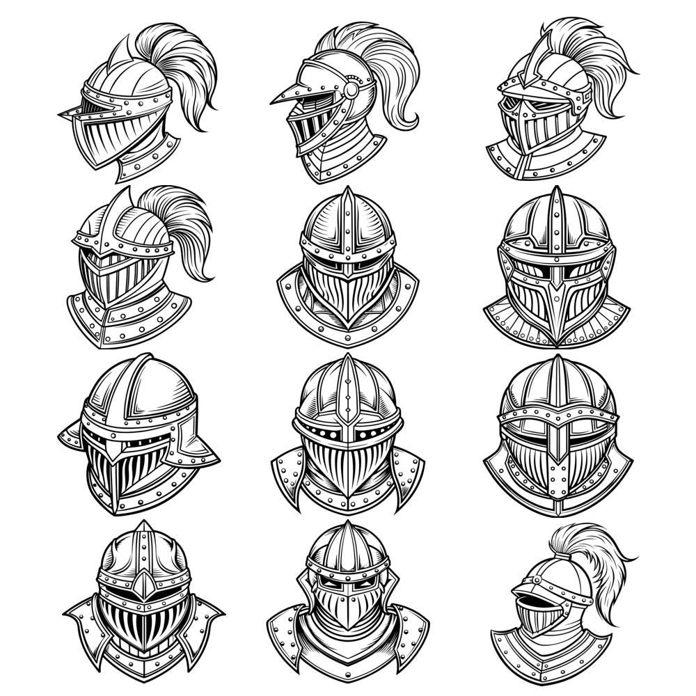 Knights Svg Bundle, Medieval Art, Svg Files for Cricut, Medieval Armor ...
