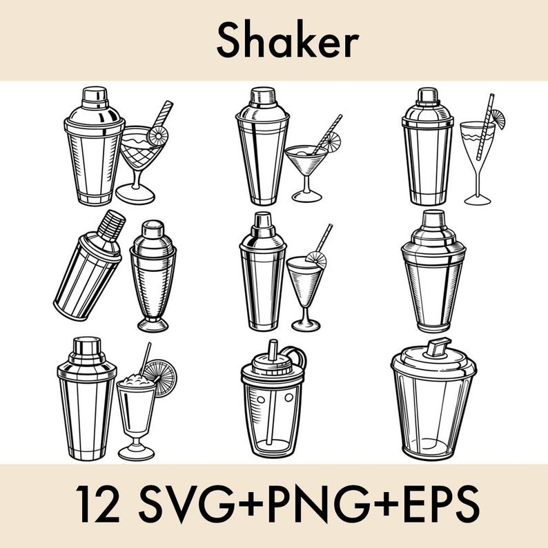 Mixologist's Dream Cocktail Shaker SVG Bundle Bartender's Delight for ...