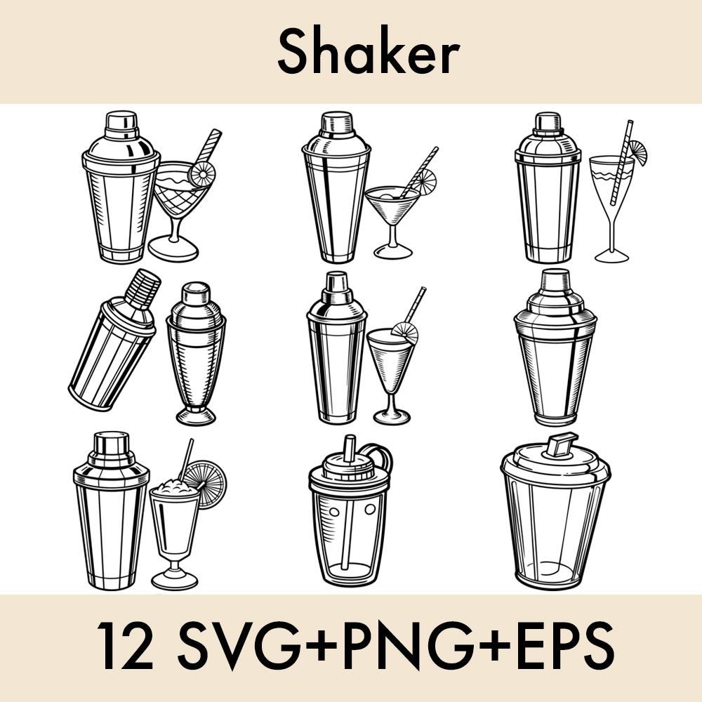 Mixologist's Dream Cocktail Shaker SVG Bundle Bartender's Delight for ...