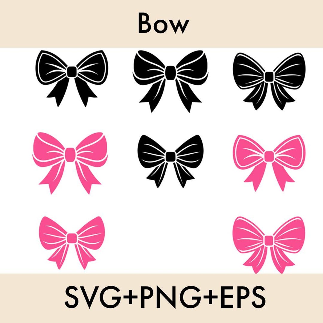 Ribbon Bow SVG Bundle, Ribbon Svg, Bow Svg, Bow Clip Art Png, Bow Tie ...