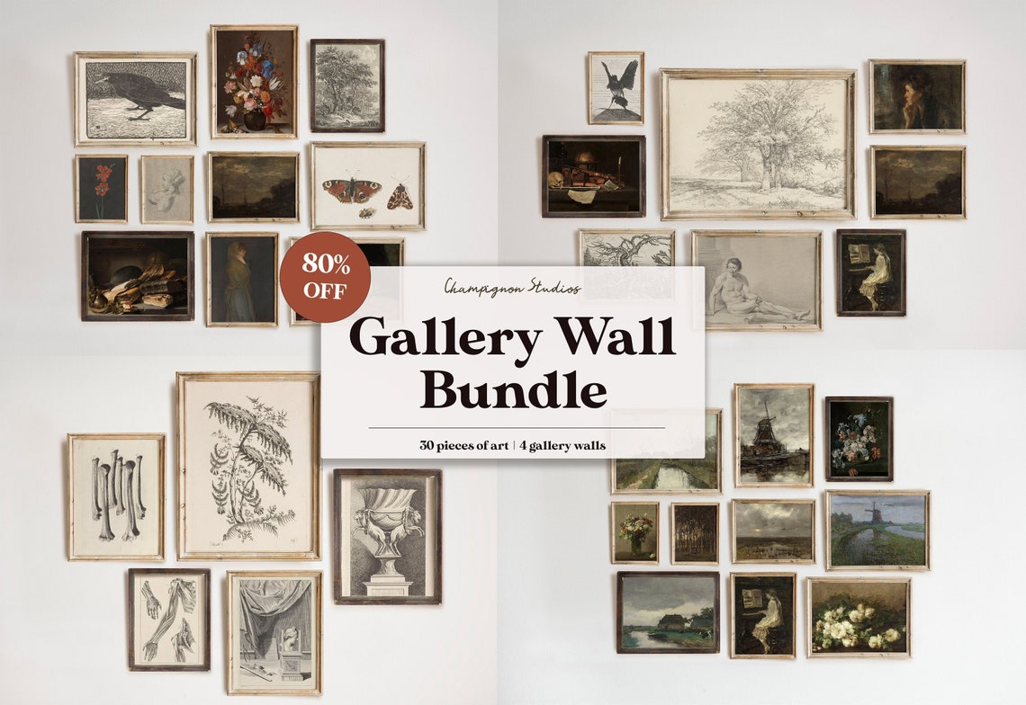 Gallery Wall Bundle Pack Over 30 Pieces of Vintage Art - Etsy