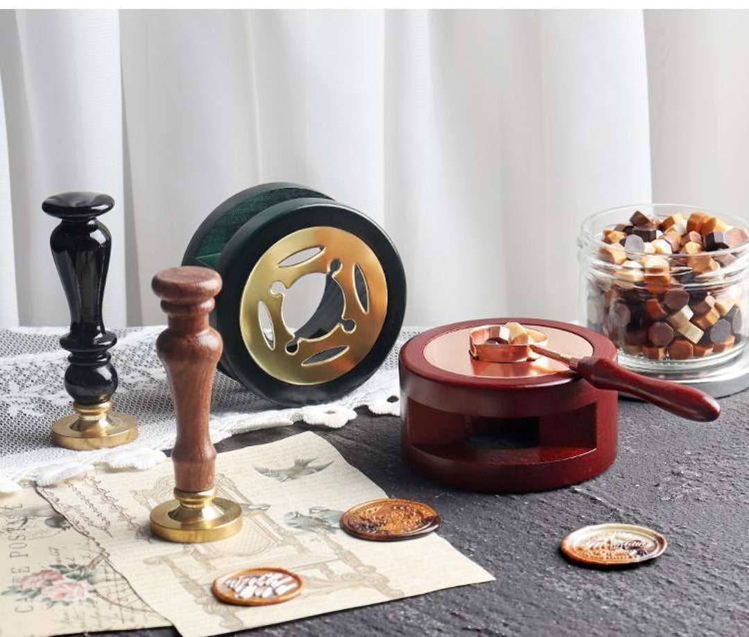 Fire Lacquer Seal Set / Fire Lacquer Wax Pellet Small Melting Pot ...