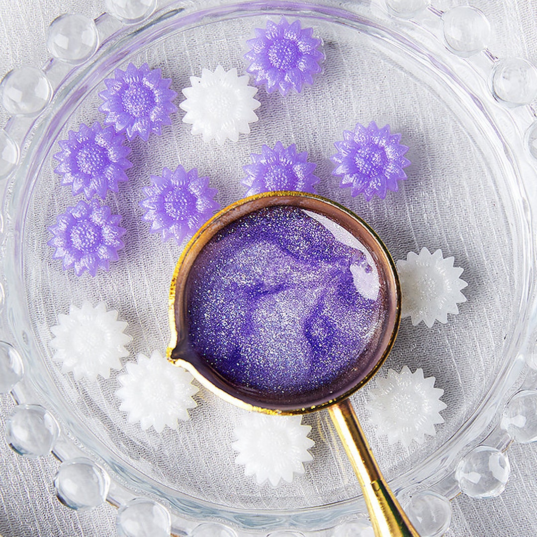 100pcs Fire Lacquer Wax Particles, Sunflower Glitter Wax Particles ...