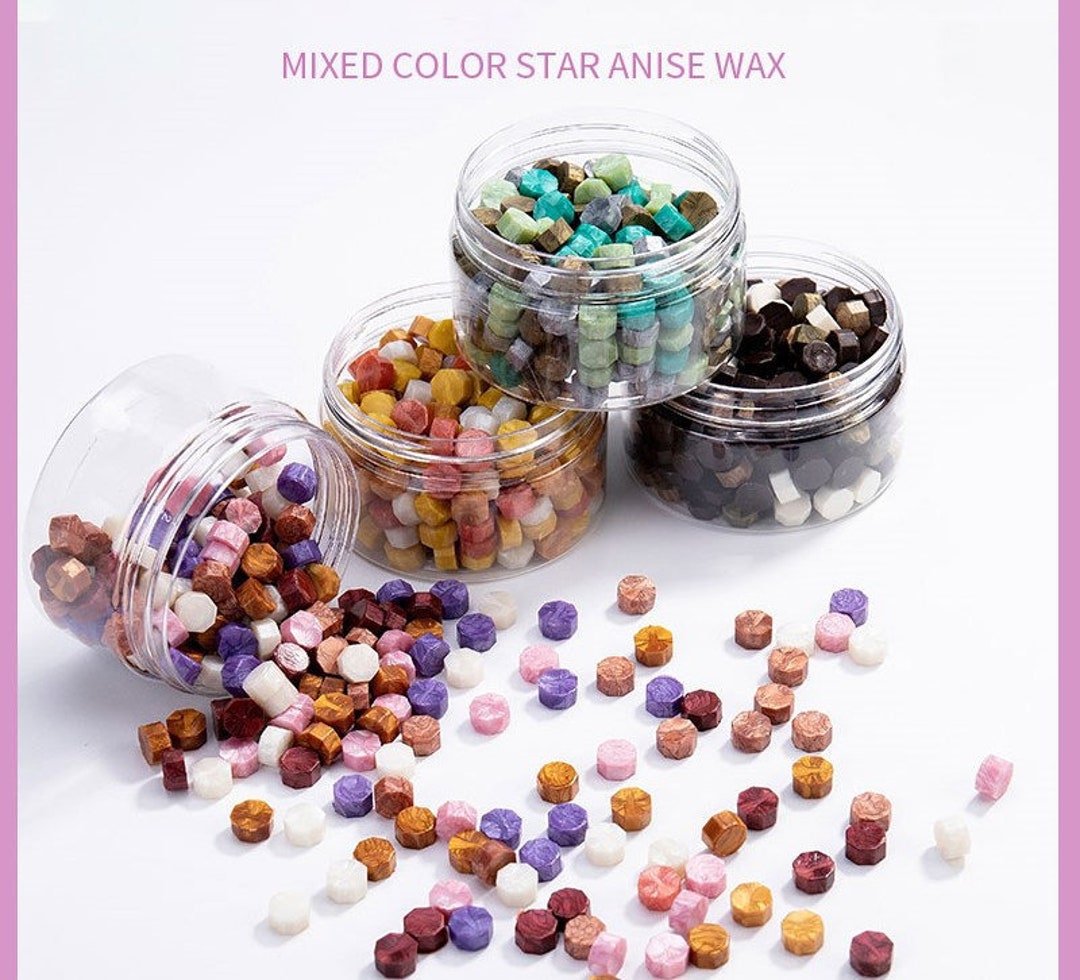 Octagonal Lacquer Wax Particles / Retro Mixed Color Wax Particles ...
