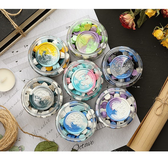 Octagonal lacquer wax particles / retro mixed color wax | Etsy