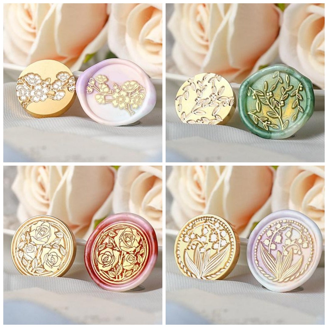 Wax Seal Stamp, Plant Flowers Decoration Stamp, Envelope Hand Account ...