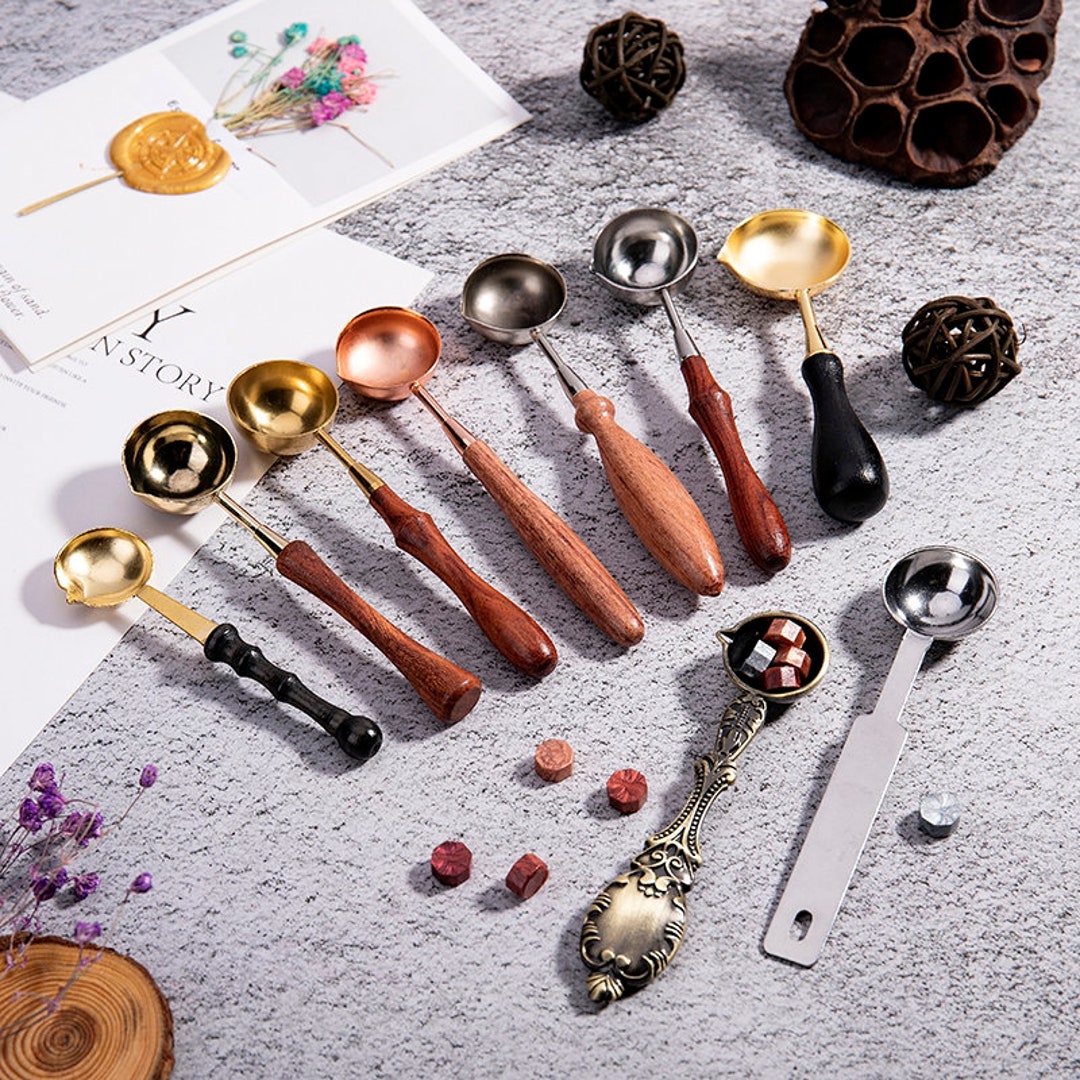 Wax Seal Stamp，fire Lacquer Spoon, Solid Wood Alloy Spoon, Fire Lacquer ...