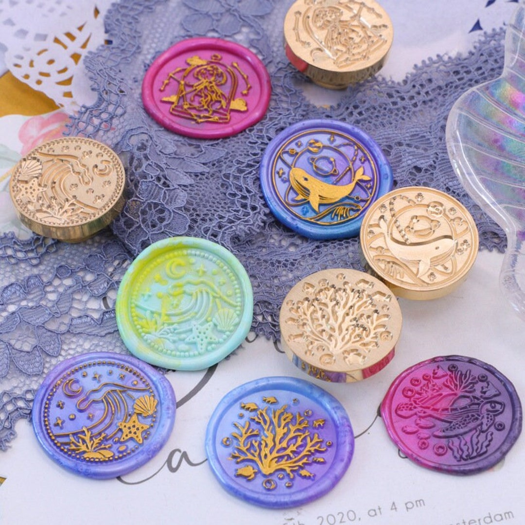 Ocean Series Seal, Wax Seal Stamp, European Style Relief Seal，wedding ...