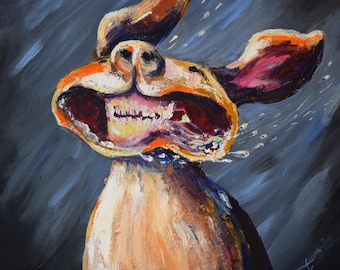 Smiling Dog Painting - Etsy