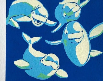 Beluga Whale Artwork - Etsy