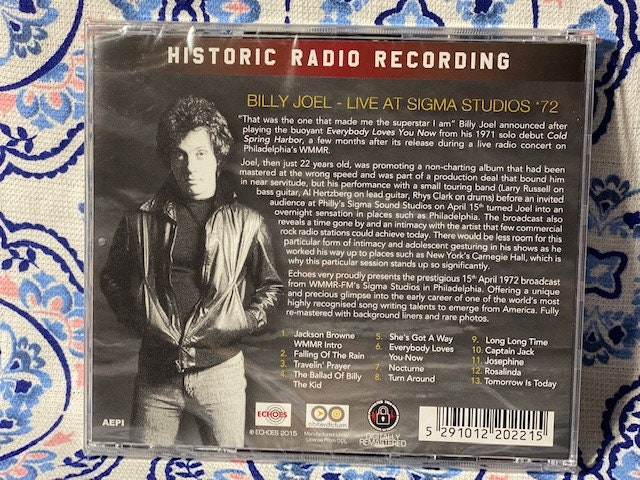 BILLY JOEL the Early Years: Live at Sigma Studios 1972 CD - Etsy