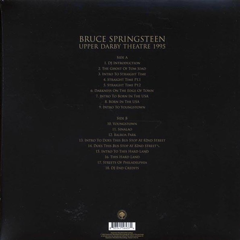 BRUCE SPRINGSTEEN Upper Darby Theatre 1995 *sealed* Vinyl LP W ...
