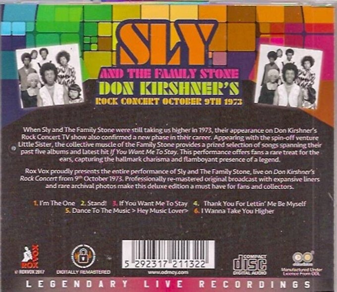 Sly & the Family Stone Don Kirshner's Rock Concert 10-9-73 CD SEALED - Etsy
