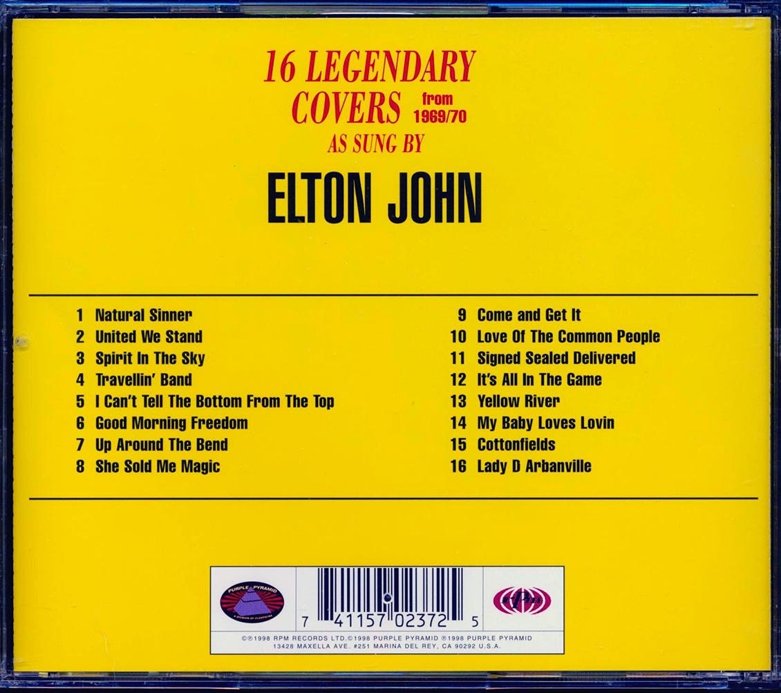 ELTON JOHN 16 Legendary Covers From 1969-70 as Sung by Elton John ...