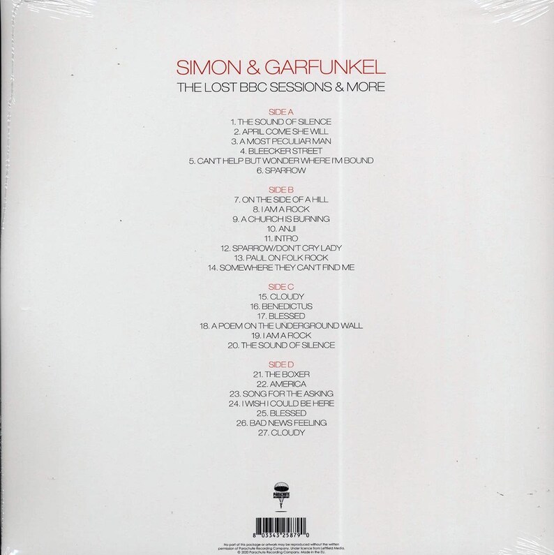 Simon and Garfunkel the Lost BBC Sessions & More) 2 LP *sealed* - Etsy